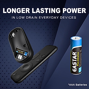 EASTAR BTS AAA Batteries with Maximum Power, Extra Long-Lasting Triple AAA Batteries 10-Pack, Leak-Proof Design, 10 Years Shelf Life, 1.5V LR03 Alkaline Batteries for Home and Office Devices