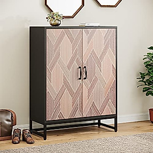 LITTLE TREE Shoe Storage Cabinet for Entryway, Modern Shoe Organizer Cabinet with Removable Shelves for 16-20 Pairs