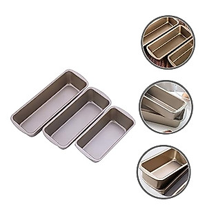 Cabilock 3pcs baking pans loaf pan Practical Toast Pan Toast Baking Mold Home Toast Mold Baking Tool Toast DIY Baking Mold Bread Pan Toast Cooking Mold carbon steel Strip baking tin
