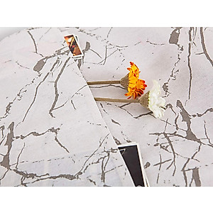 AKOAK 1 Pack 55 x 130cm /22 "x 51" Geometric Washing Machine Refrigerator Dust Cover, Multi-Purpose Household Cotton Linen Dust Microwave Cover, with Storage Pouch (Marble)