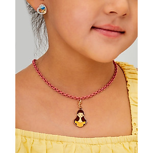 Disney Princess Necklace, Bracelet, and Charms Set - Beauty and the Beast Belle Charms with Bracelet and Necklace Princess Jewelry