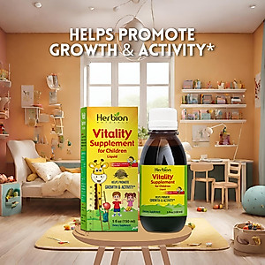 Herbion Naturals Vitality Supplement Syrup for Children, Promotes Growth and Appetite, Relieves Fatigue, Improves Mental and Physical Performance, Boosts Energy, 5 FL Oz - For Kids of 1 Year and Above