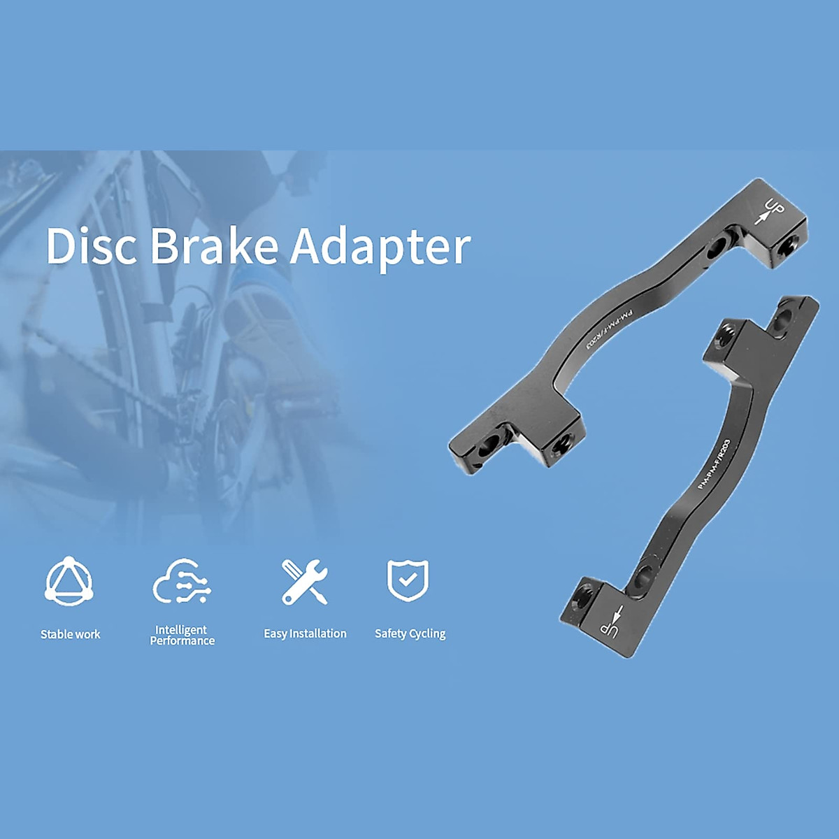 Pilipane Aluminium Alloy Black Disc Brake Mount Caliper Adapter,Disc Brake Mounting Bracket, Bike Disc Brake Bracket with 2PCS Bolts, Suitable for Mountain Bike Road Bike, disc Brake Adapter Bike dis