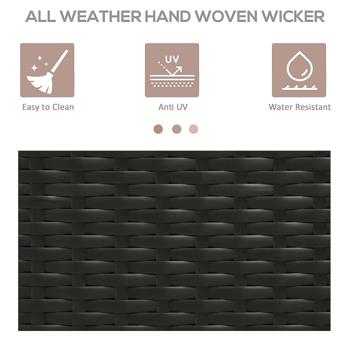 Outsunny Outdoor Towel Rack & Pool Toy Cabinet/Hot Tub Accessory Storage, Waterproof PE Rattan Cabinet & Basket Drawer for Indoor, Swimming Pool, Spa, 24"x24"x47", Dark Brown