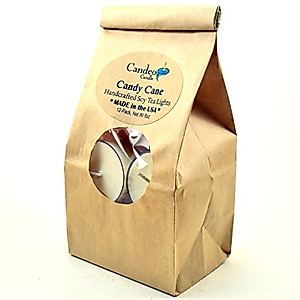 Candy Cane, Holiday Scented Soy Tealights, 12 Pack Clear Cup Candles, Christmas Candles