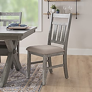 Powell Turino Dining Set, Grey Oak Finish, 6 Chairs
