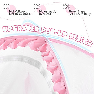 YAVIL Baby Crib Tent Net to Keep Baby from Climbing Out, Baby Safety Tent Toddler Canopy Netting Falls and Mosquito Bites with Breathable Mesh & Pack N Play Tent (Pink,Twin Size)