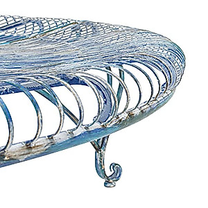 Safavieh PAT5019C Outdoor Collection Ally Darling Antique Wrought Iron 60-inch Round Tree Bench, Mossy Blue