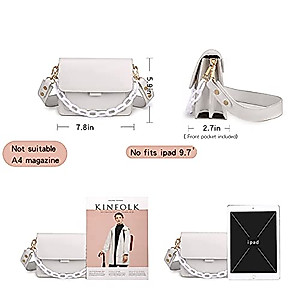 Fashion Purses and Handbags for Womens PU Leather Shoulder Messenger Bags (White)