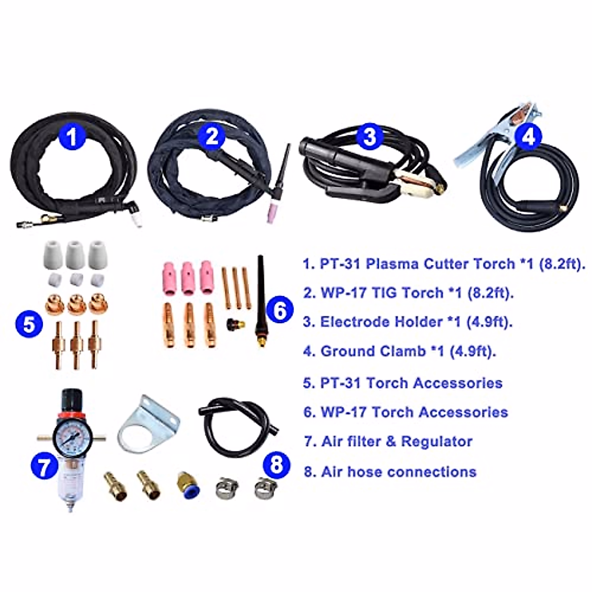 Plasma Cutter Welder Combo Pulse TIG Welder Stick Welder 3 in 1 Welding Machine, 50A Plasma Cutting, 200A TIG Welding (Pulse), Arc/MMA Welder More Stable Arc Dual Voltage 110V/220V 520TSCPF