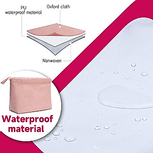 FUNSEED Large Travel Toiletry Bag for Women and Men, Portable Makeup Organizer, Water-resistant Travel Shaving Bag for Toiletries Accessories, Cosmetic (Pink)