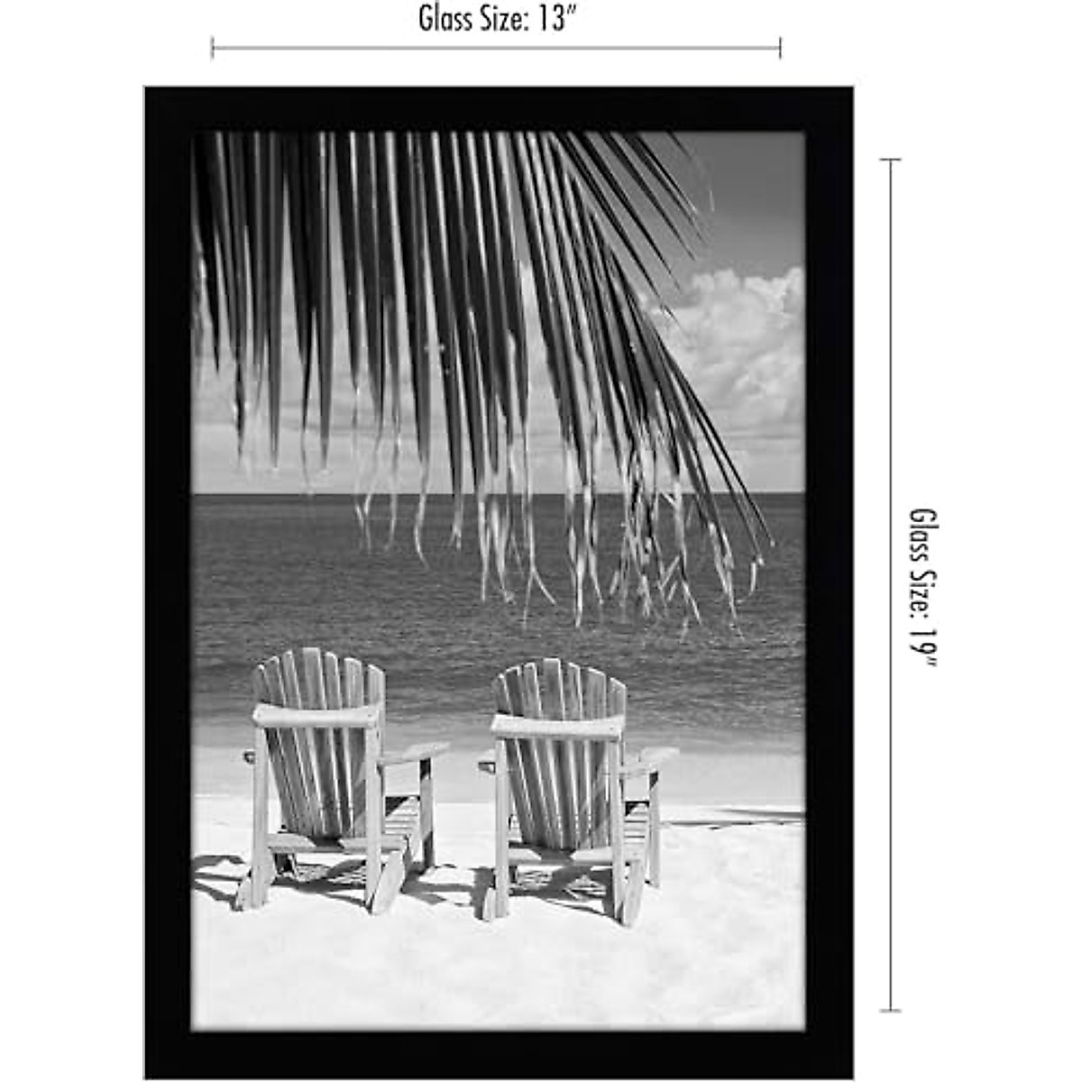 Americanflat 13x19 Picture Frame with Shatter-Resistant Glass - Gallery Style Frame with Engineered Wood - Signature Collection - Photo Frame for Wall Display - Black