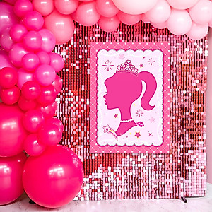 Pink Girls Birthday Decorations Pin The Crown on The Princess Doll Disco Bachelorette Birthday Party Decoration for Pink Girls Doll Theme Party Western Cowgirl Birthday Bridal Shower