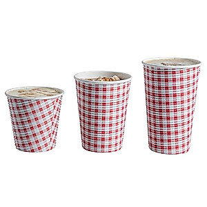 Restaurantware 12 Ounce Disposable Coffee Cups 500 Spiral Wall Hot Cups For Coffee - Lids Sold Separately Rolled Rim Paper Insulated Coffee Cups Picnic Print For Coffee Tea And More