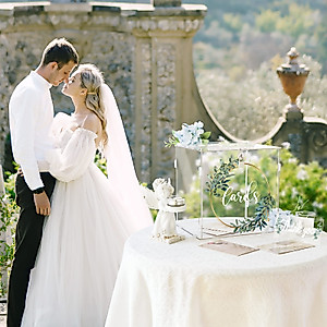 OurWarm Acrylic Wedding Card Box with Lock, DIY Gift Card Box for Wedding Reception with Slot, Clear Wedding Envelope Money Card Box for Party Graduation Baby Shower Birthday Decorations