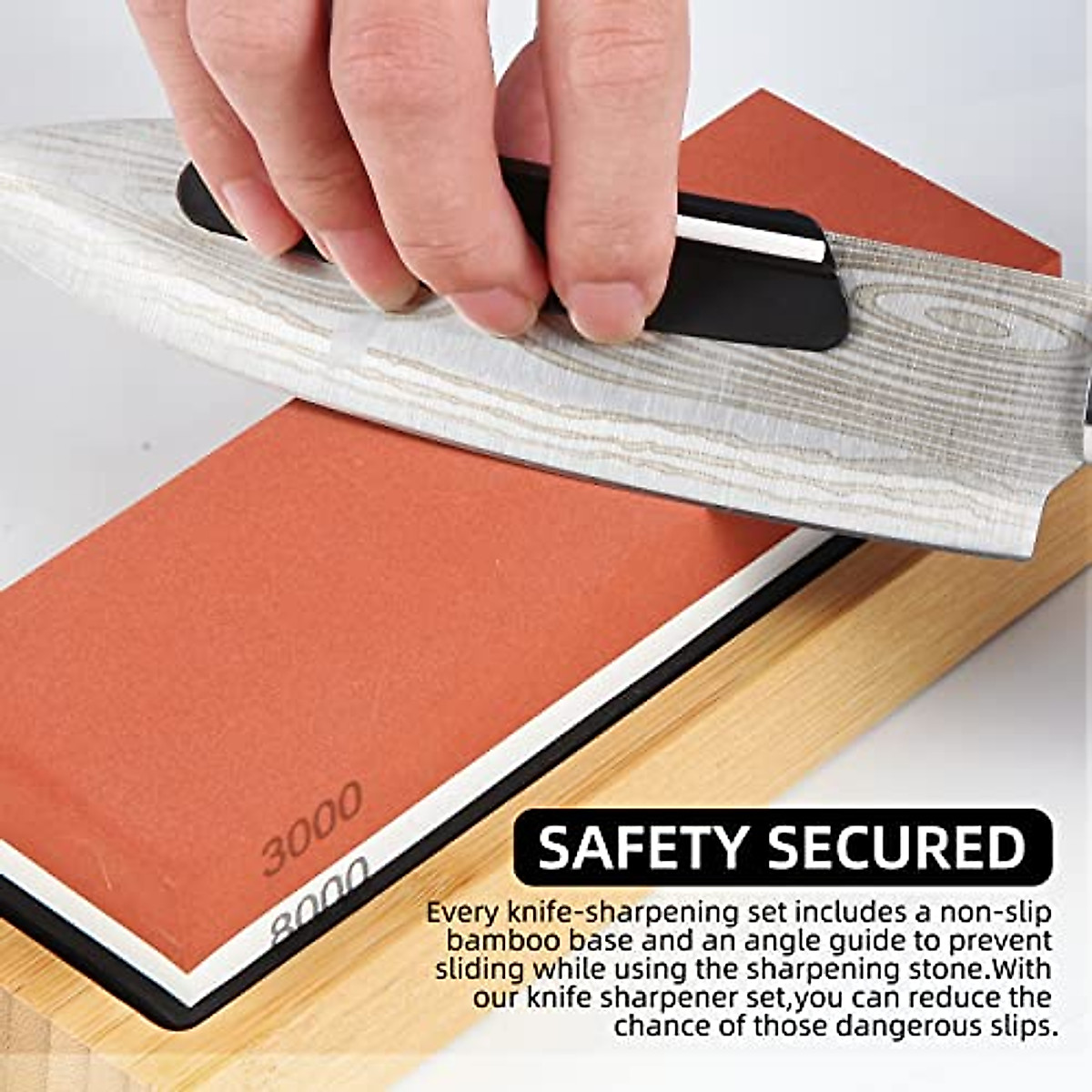 KC-KEVINCODY 2 Pcs Whetstone Sharpening Stone - Dual Sided 400/1000 Grit & 3000/8000 Grit for Kitchen Knives - Premium Knife Sharpener