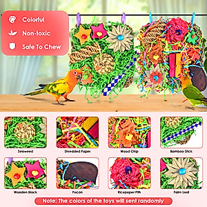 KATUMO Bird Toys, Parrot Grass Mat Foraging Wall Toys Parakeet Shredder Toys for Cockatiel, Conure, Lovebird, Budgie, Parakeet Small Medium Birds