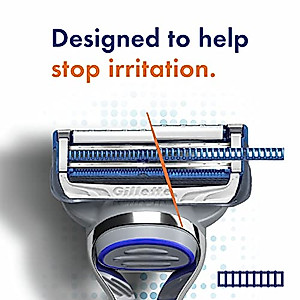 Gillette SkinGuard Men's Razor Blade Refill for Sensitive Skin, 8 Blade Refills, WHITE,NAVY BLUE