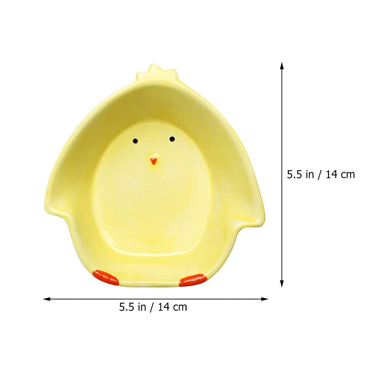BESTonZON Easter Chick Shaped Salad Bowl Ceramic Dessert Bowl Cute Animal Food Serving Bowl Creative for Kitchen Restaurant