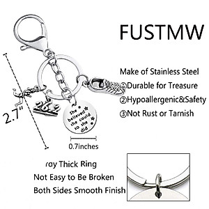 FUSTMW Runner Gifts Marathon Gift Runner Keychain Marathon Jewelry Running Gifts She Believed She Could 13.1 26.2 Keychain Marathon Gift for Her (She BL 26.2)