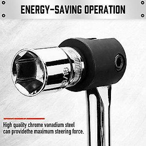 HORUSDY 1/2 Breaker Bar | 17-inch Length | Rotating Flex Head | CR-V Steel Breaker Bar 1/2 inch Drive