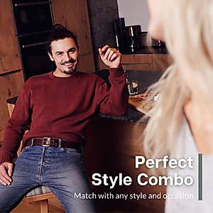 Amsterdam Heritage Men's Leather Belt - Premium Brown Belts for Men, Classic Mens Belt, Versatile Men's Belts Leather, Ideal Mens Brown Belt, Stylish Mens Belts Leather, Durable Belt Men