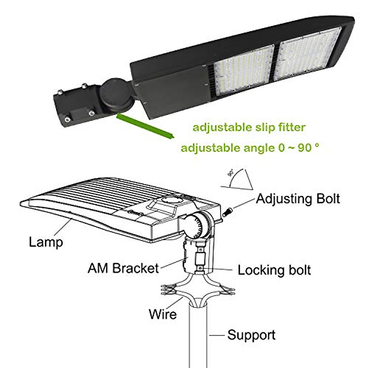 LED Flying Direct 300W LED Parking Lot Lights, 20KV Surge Protection LED Shoebox Lights with Slip Fitter Mount, 5000K 1000W MH/HPS Equiv. 39,000LM - 40,500LM, DLC Premium UL cUL AC 100-277V