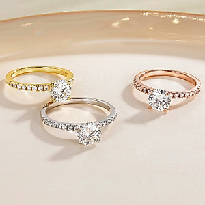 EAMTI 1.25CT 925 Sterling Silver Bridal Ring Sets Round CZ Engagement Rings Promise Rings for her Wedding Bands for Women Size 6