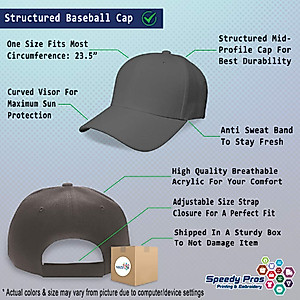 Speedy Pros Baseball Cap Disc Golf Sign Black Embroidery Acrylic Dad Hats for Men & Women Strap Closure Dark Grey One Size