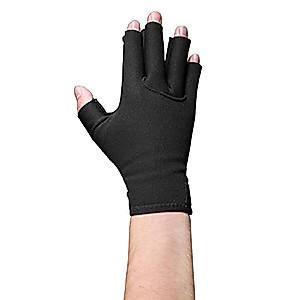 OTC Resting Splint Glove, 5 Finger Semi-Rigid Splints, Open Tips, Black, Right Hand, X-Large