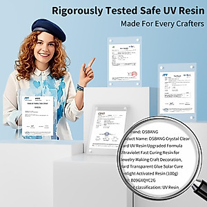 Crystal Clear Hard UV Resin Upgraded Formula Ultraviolet Fast Curing Resin for Jewelry Making Craft Decoration, Hard Transparent Glue Solar Cure Sunlight Activated Resin (100g)
