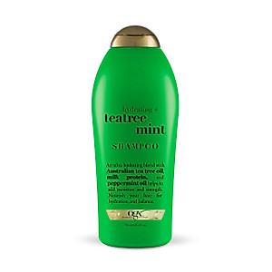 OGX Nourishing & Invigorating Shampoo with Peppermint Oil & Milk Proteins, Hydrating for Scalp, Paraben-Free, Sulfate-Free, 25.4 fl oz