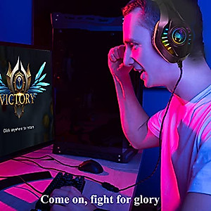 YOUXU Gaming Headset for New Xbox One PS4 PC Laptop Tablet with Mic, Over Ear Headphones, Noise Canceling, Stereo Bass Surround for Kids Mac Smartphones Cellphone … (Blue)