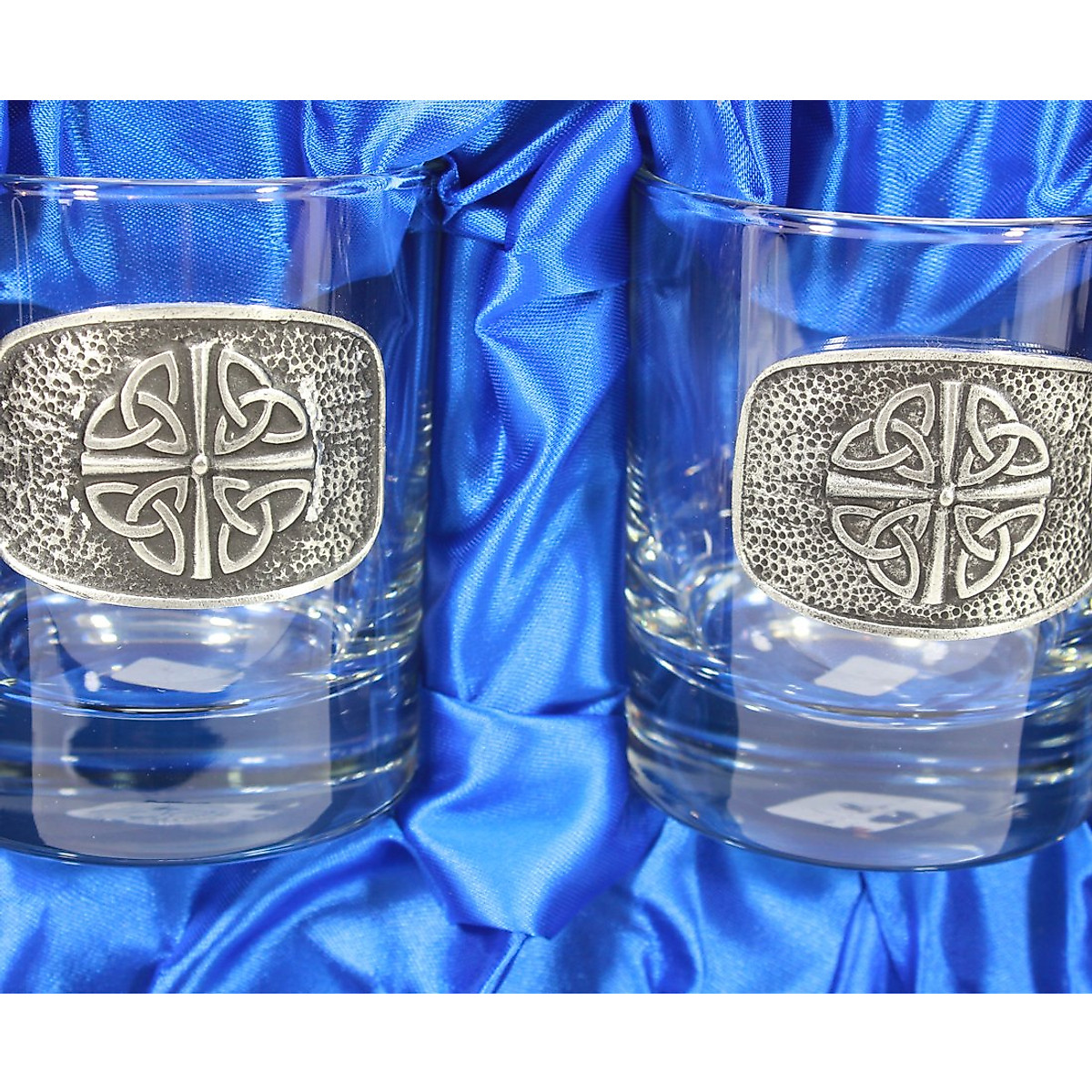 Trinity Knot Irish Whiskey Glasses Quadruple Trinity Set of Two Made in Ireland