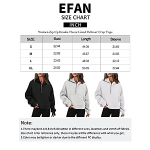 EFAN Sweatshirts Womens Hoodies Oversized Sweaters Quarter Half Zip Pullover Winter Jackets Fall Fashion Outfits 2023 Y2K Clothes Darkpink