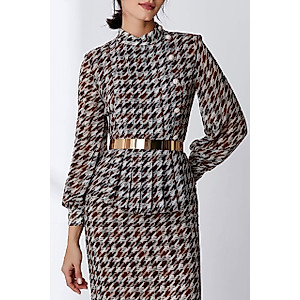 BABEYOND Metal Waistband Skinny Belt Elastic Waist Strap Stretchy Belt for Dress (Style-10-gold, Medium)