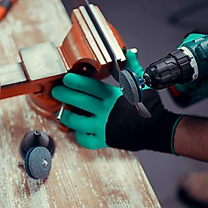 Lawn Mower Blade Sharpener Drill Attachment Kit Includes Free Blade Balancer Gloves for Power and Hand Drill Mower Blade Sharpener Lawnmower Blade Sharpeners