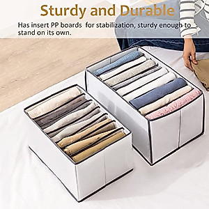 YUXES Dividers Drawer Organizer for Clothing Closet Shelf Wardrobe Clothes Organizer for Folded Clothes Jeans Pants Shirts Storage Bin Container for Bedroom Washable Collapsible