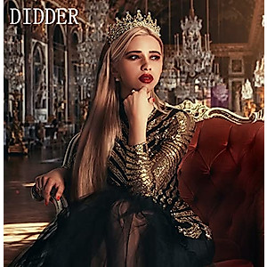 Didder Crowns for Women Rhinestone Crown Tiara, Tiaras and Crowns for Women, Tiaras for Girls Gold Crown for Girls Elegant Princess Crown Tiara with Combs Wedding Bridal Tiara Birthday Prom Party