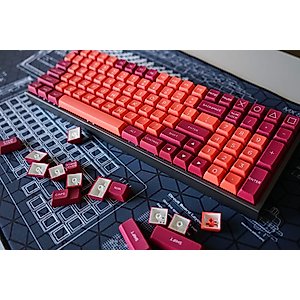 ONECAP Orange 166 Keys OSA PBT Double Shot Keycap for Cherry MX Switch keycaps for Wired USB Mechanical Gaming Keyboard