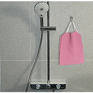 4 Pack Exfoliating Back Scrubber with Handles, Nylon Extended Length Bath Towel Shower Back Washer Exfoliating Washcloth Rear Scrub Stretchable for Body Shower Deep Cleaning Massages