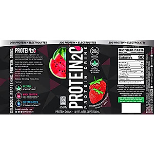 Protein2o 20g Whey Protein Isolate Infused Water Plus Electrolytes, Sugar Free Sports Drink, Ready To Drink, Gluten Free, Lactose Free, 20g Variety Pack, 16.9 Fl Oz (12 Count)