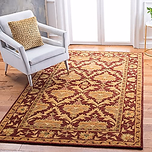 SAFAVIEH Antiquity Collection 3' x 5' Sage / Gold AT54B Handmade Traditional Oriental Premium Wool Area Rug