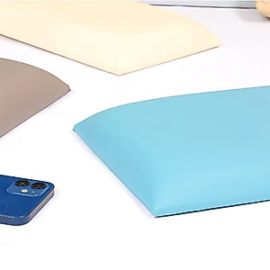 3D Anti-Collision Wall Padding for Kids, Removable Leather Cladded Décor Wall Bed Headboard for ​Tatami, Living Room, Bedroom, ​playroom, Baby Protector Wall Panels (White), 23.6 in x 11.8 in