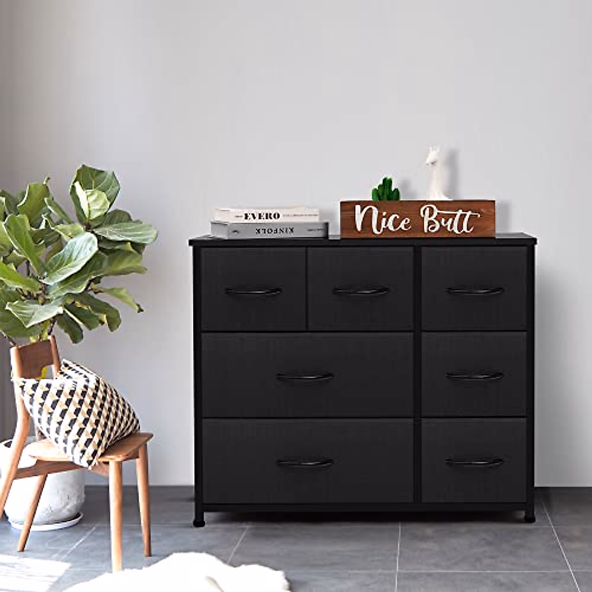 AZL1 Life Concept Dresser Storage Furniture Organizer-Large Standing Unit for Bedroom, Office, Entryway, Living Room and Closet-7 Removable Fabric Drawers, Black