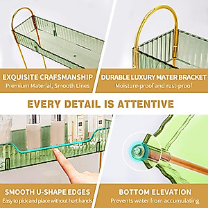 GHWMYD Bathroom Counter Organizer Cosmetics Skincare Shelf Organizer Bathroom Organizer Countertop Makeup Organizer Bathroom Shelf Organizer on The Faucet for Bathroom Kitchen Dresser （Green）