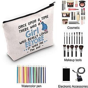 ZJXHPO Funny Cartoon Character Lover Gift There Was A Who Really Loved Zipper Pouch Cartoon Donkey Makeup Bag (ONCE-Cartoon)