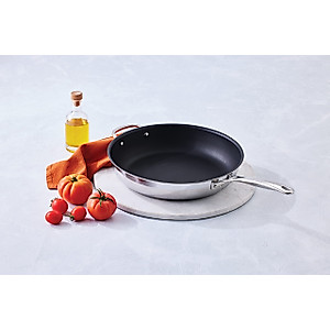 Le Creuset Tri-Ply Stainless Steel Nonstick 12.5" Deep Fry Pan with Helper Handle