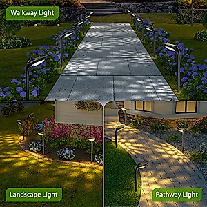 JSOT Bright Solar Outdoor Lights,4 Pack Solar Pathway Lights Waterproof Landscape Lighting Path Light for Garden Decor Walkway Yard Driveway Holiday Decorative Lamp