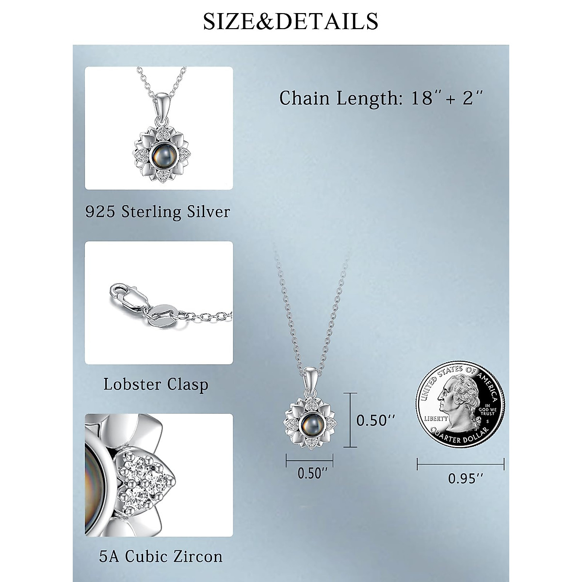 Dorunmo Personalized Photo Projection Pendant Necklace 925 Sterling Silver Heart Pendant Necklace jewelry Romantic Gifts for Gfriend Women Birthday Anniversary